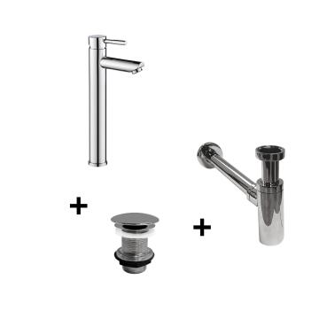 Robinet bec bas avec bonde et siphon | TAP | Chromé | MobIn