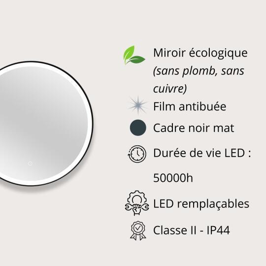 Miroir LED | Rond | CLARO | Mob-in